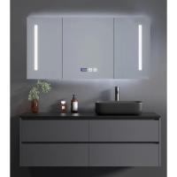 China Modern Black Sintered Stone Wash Basin Cabinet Set Solid Wood for sale