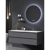 China Modern Black Sintered Stone Wash Basin Cabinet Set Solid Wood for sale