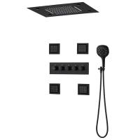 China Shower Ceiling Bathroom Shower Faucet Set Luxury LED Thermostatic High Flow Rain Waterfall for sale