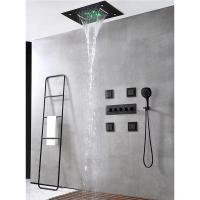 China Shower Ceiling Bathroom Shower Faucet Set Luxury LED Thermostatic High Flow Rain Waterfall for sale