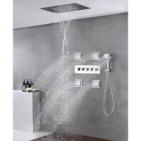 China Shower Ceiling Bathroom Shower Faucet Set Luxury LED Thermostatic High Flow Rain Waterfall for sale