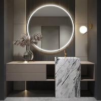 China Solid Wood Bathroom Vanity Cabinet Set One Piece Sintered Slate Stone Slab ODM for sale