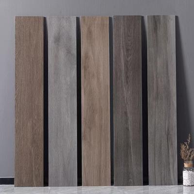 China 200x1200mm Glazed Matt Wood Grain Porcelain Tile Brown Grey Indoor Wooden Look Antique for sale
