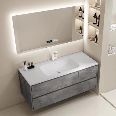 China Modern Bathroom Vanity Cabinet Set Stone Slate Basin Customized Size for sale