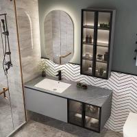 China Top Carrara Bathroom Vanity Units Curved White Genuine Marble Color for sale