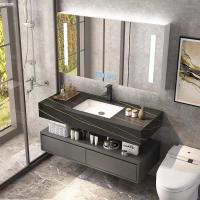 China Solid Wood Bathroom Vanity Cabinets Furniture European Modern Minimalist With Single Sink for sale
