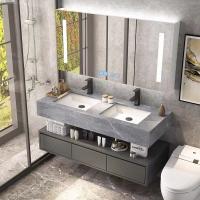 China Solid Wood Bathroom Vanity Cabinets Furniture European Modern Minimalist With Single Sink for sale