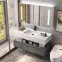 China Solid Wood Bathroom Vanity Cabinets Furniture European Modern Minimalist With Single Sink for sale