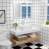 China Waterproof Wall Mounted Bathroom Vanity Mirror Cabinet European Model Wood Color for sale