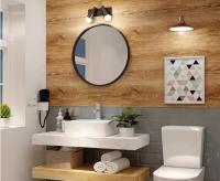 China Waterproof Wall Mounted Bathroom Vanity Mirror Cabinet European Model Wood Color for sale