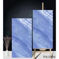 China Apartment Glazed Polished Porcelain Tiles 60x120 Full Body Blue Glossy Interior for sale