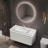China Luxury Hotel Modern Bathroom Vanity Mirror Cabinet Single Sink Wall Hanging Type for sale