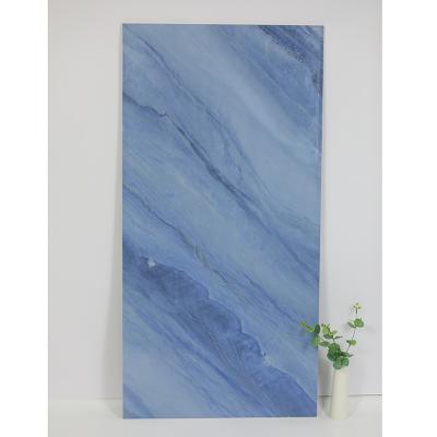 China 600x1200mm Porcelain Marble Slab Tile Hotel Blue Polished Ceramic Tile for sale