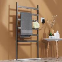 China SUS304 Stainless Steel Floor Standing Ladder Bathroom Electric Heated Towel Drying Rack for sale
