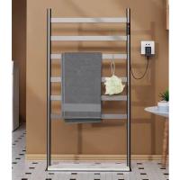China SUS304 Steel Black Floor Free Standing Towel Warmer Hot Towel Warmer Rack for sale
