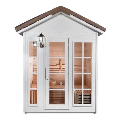 China Garden Traditional Steam Sauna Room , Canadian Hemlock Barrel Outdoor Sauna for sale