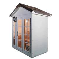 China Garden Traditional Steam Sauna Room , Canadian Hemlock Barrel Outdoor Sauna for sale