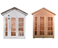 China Garden Traditional Steam Sauna Room , Canadian Hemlock Barrel Outdoor Sauna for sale