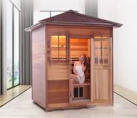 China Garden Traditional Steam Sauna Room , Canadian Hemlock Barrel Outdoor Sauna for sale