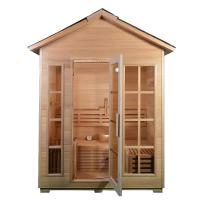 China Garden Traditional Steam Sauna Room , Canadian Hemlock Barrel Outdoor Sauna for sale