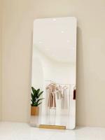 China Barber Hair Salon Black And Gold Large Floor Upright Mirror For Salon Station for sale