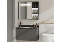 China Metal Black Wall Mounted Bathroom Vanity EDM / OEM Available for sale