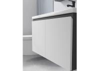 China Luxury Floating Bathroom Vanity Supplier Mirror Cabinet Modern Matte White Wall Mounted Bathroom Vanity Set for sale