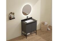 China Acrylic Finish Bathroom Vanity Units Cabinet Solid Color With Drawer for sale