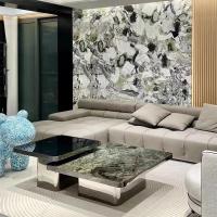China Natural Stone Polished Emerald Green Onyx Marble Slab For Interior Wall Decoration for sale
