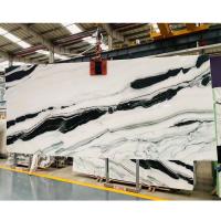 China Black Veins White Marble Panda White Wall Flooring Stairs Natural Marble Stone Slab for sale