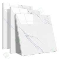 China Hotel Anti Slip Glossy Glazed Marble Tiles Full Body White Color Wear Resistant for sale
