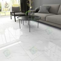 China Hotel Anti Slip Glossy Glazed Marble Tiles Full Body White Color Wear Resistant for sale