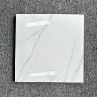 China Hotel Anti Slip Glossy Glazed Marble Tiles Full Body White Color Wear Resistant for sale