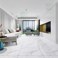 China White Marble Look High Glossy Porcelain Floor Tiles 60x60cm Anti - Fouling for sale