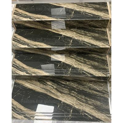 China Customize Luxury Porcelain Marble Stair Ceramic Tiles Full Body Glazed Non Slip for sale