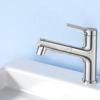 China Modern Hot And Cold Flexible Rotation Pull Out Basin Faucet With Two Spray Multi Function for sale