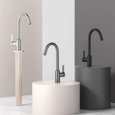 China Matte Black Goose Neck Kitchen Faucet Single Hole Stainless Steel Taps for sale
