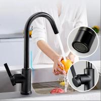 China Matte Black Goose Neck Kitchen Faucet Single Hole Stainless Steel Taps for sale