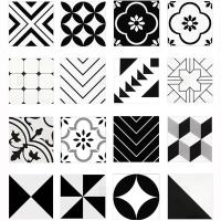 China Nordic INS Style Black White Glazed Porcelain Tiles 300*300mm For Floor And Interior Wall for sale