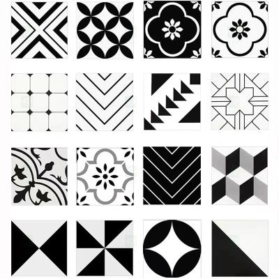 China Nordic INS Style Black White Glazed Porcelain Tiles 300*300mm For Floor And Interior Wall for sale