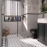 China Nordic INS Style Black White Glazed Porcelain Tiles 300*300mm For Floor And Interior Wall for sale