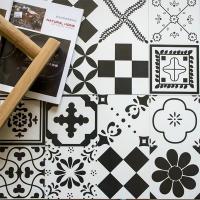 China Nordic INS Style Black White Glazed Porcelain Tiles 300*300mm For Floor And Interior Wall for sale