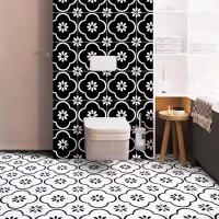 China Nordic INS Style Black White Glazed Porcelain Tiles 300*300mm For Floor And Interior Wall for sale