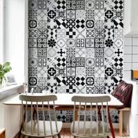 China Nordic INS Style Black White Glazed Porcelain Tiles 300*300mm For Floor And Interior Wall for sale
