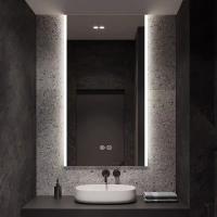 China Smart LED Hotel Bathroom Vanity Mirrors Wall Mounted Frameless Defogger Dimmer for sale