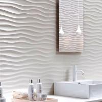 China Villa Terrace Bathroom Toilet Balcony Porcelain Tiles 300x600mm Wave Model Matte Glazed Suface Full Body for sale
