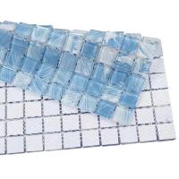 China 300x300mm Crystal Glass Mosaic Tile For Balcony Kitchen Bathroom Wall Swimming Pool Tiles for sale