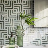 China Stone Mosaic Marble Non Slip Floor Tile For Dining Room Kitchen Washroom for sale