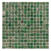 China Classical Retro Style Green Glass Mosaic Tiles With Gold Line Bathroom Toilet Background Wall Tiles for sale