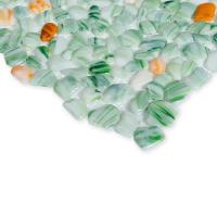 China Cobble Pebble Shaped Glass Mosaic Tiles Glossy Mosaic Kitchen Wall Pebble Mosaic for sale